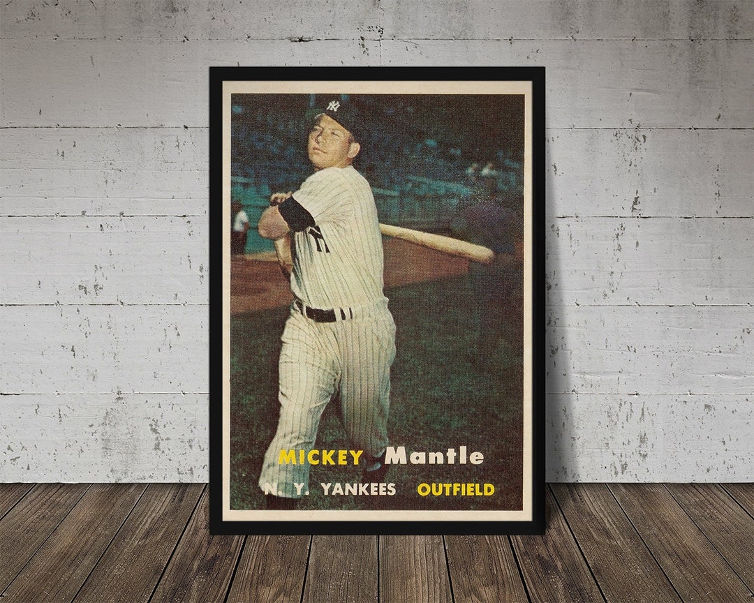 1957 MICKEY MANTLE Topps 95 Print Vintage Baseball Poster, Rare ...