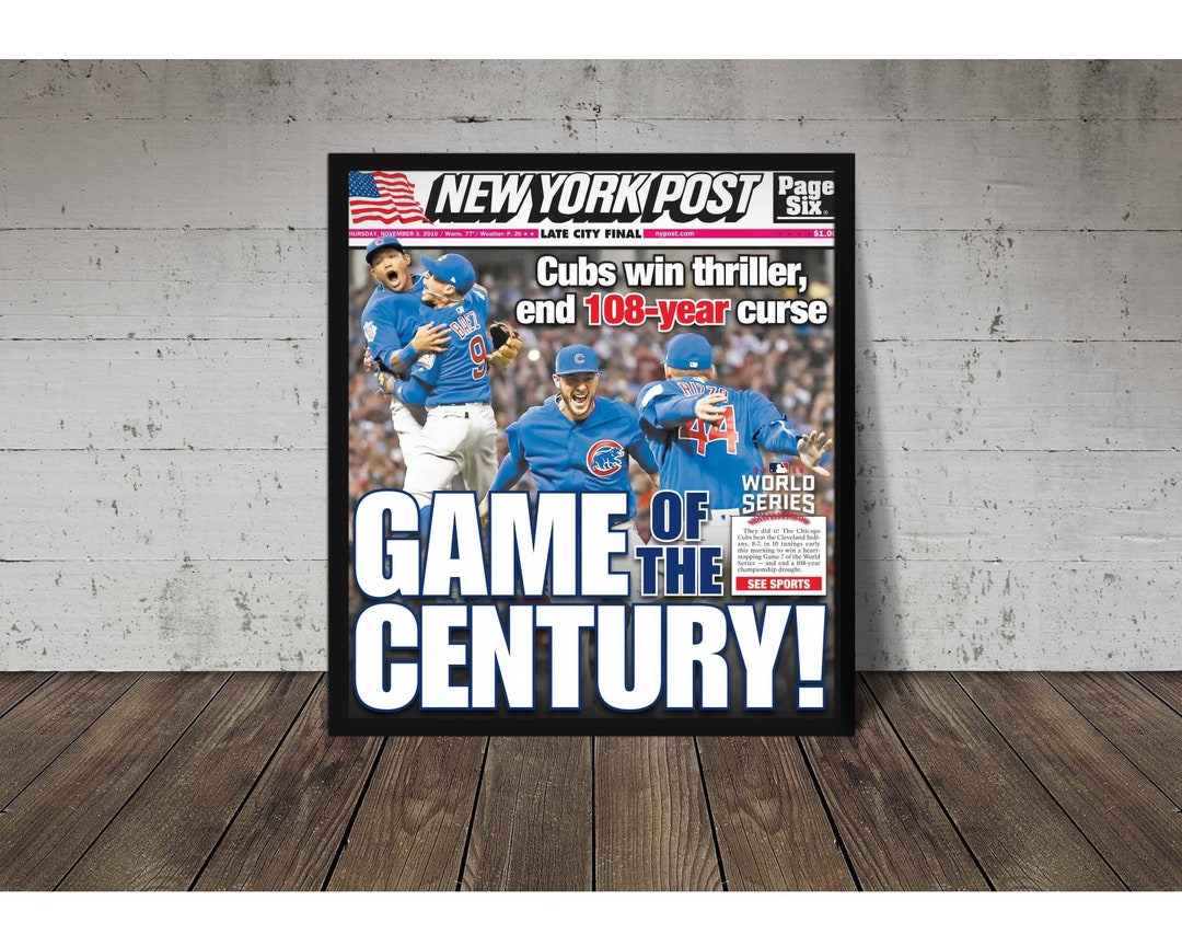 2016 CHICAGO CUBS Print Vintage Baseball Poster. Retro Baseball Poster ...