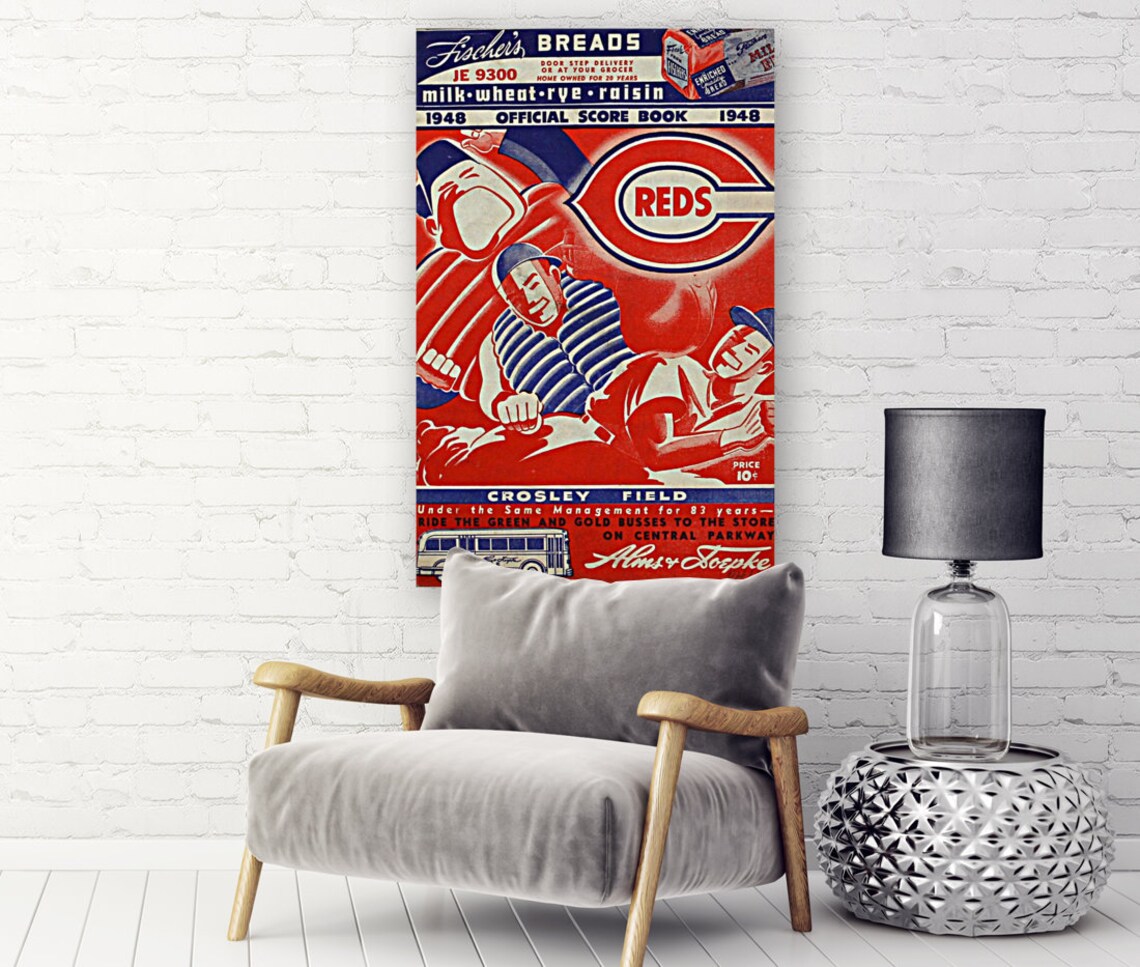 1948 CINCINNATI REDS Print Vintage Baseball Poster. Retro - Etsy