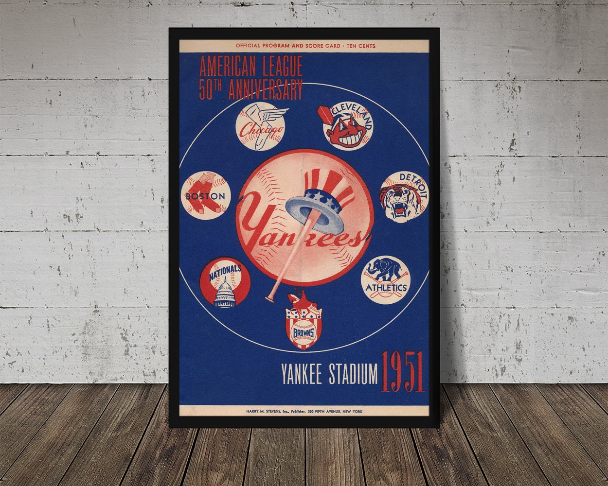 1951 NEW YORK YANKEES Print Vintage Baseball Poster Retro - Etsy