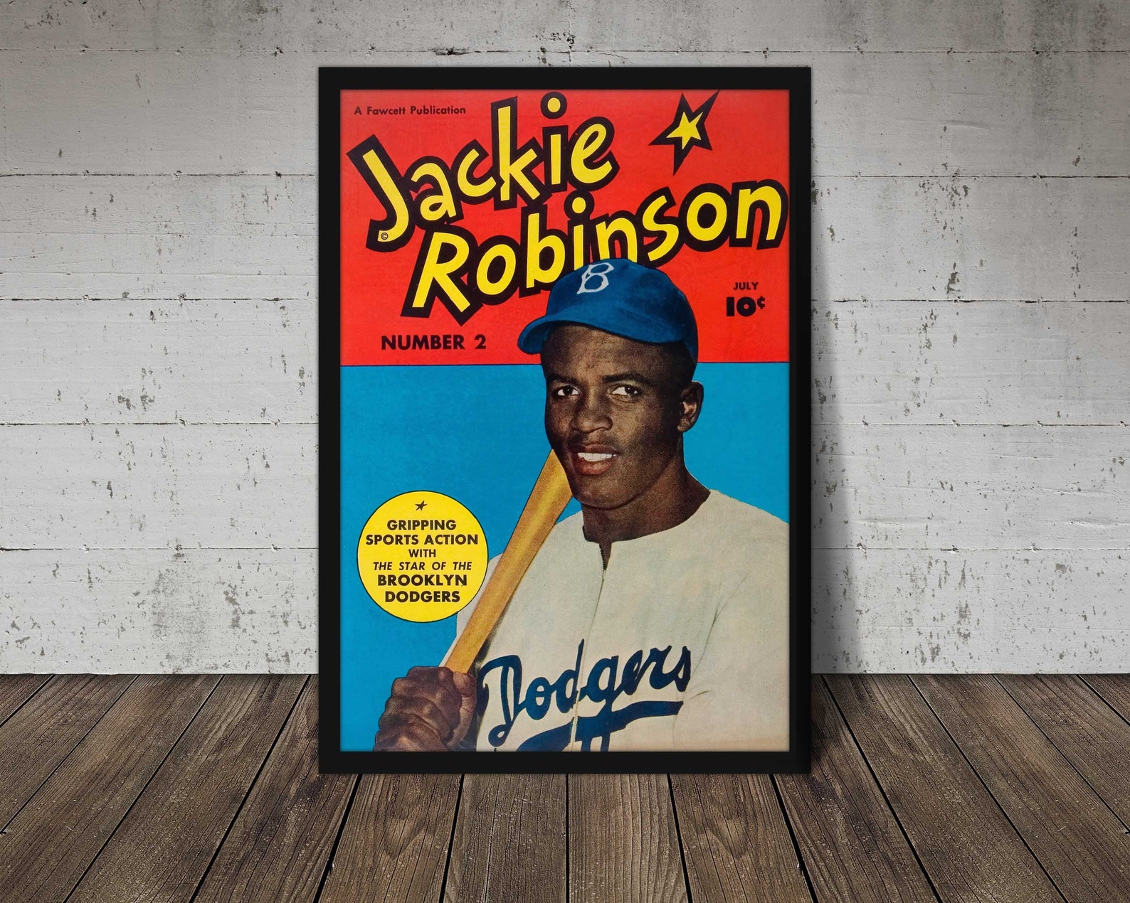 1950 JACKIE ROBINSON Print Vintage Baseball Poster. Retro - Etsy