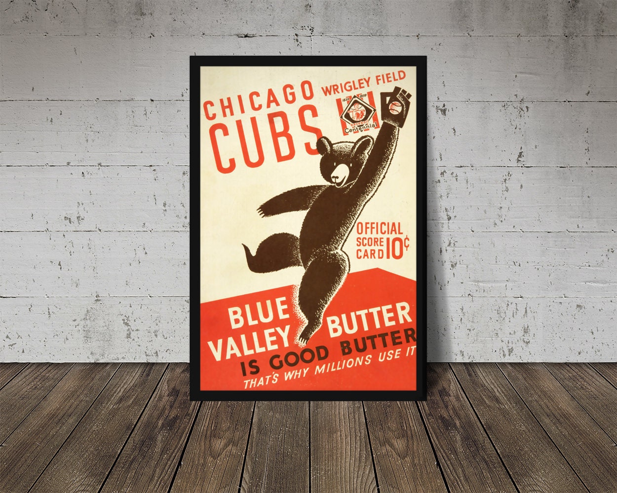 1939 CHICAGO CUBS Print Vintage Baseball Poster. Retro | Etsy