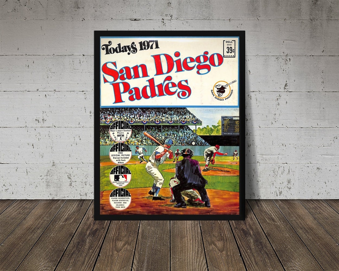 1971 SAN DIEGO PADRES Print Vintage Baseball Poster, Retro Baseball ...