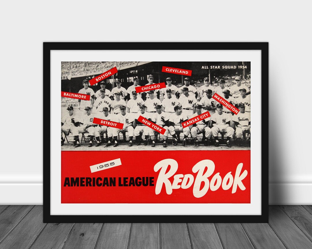 1955 ALL-STAR GAME Print / American League vintage Baseball Poster ...