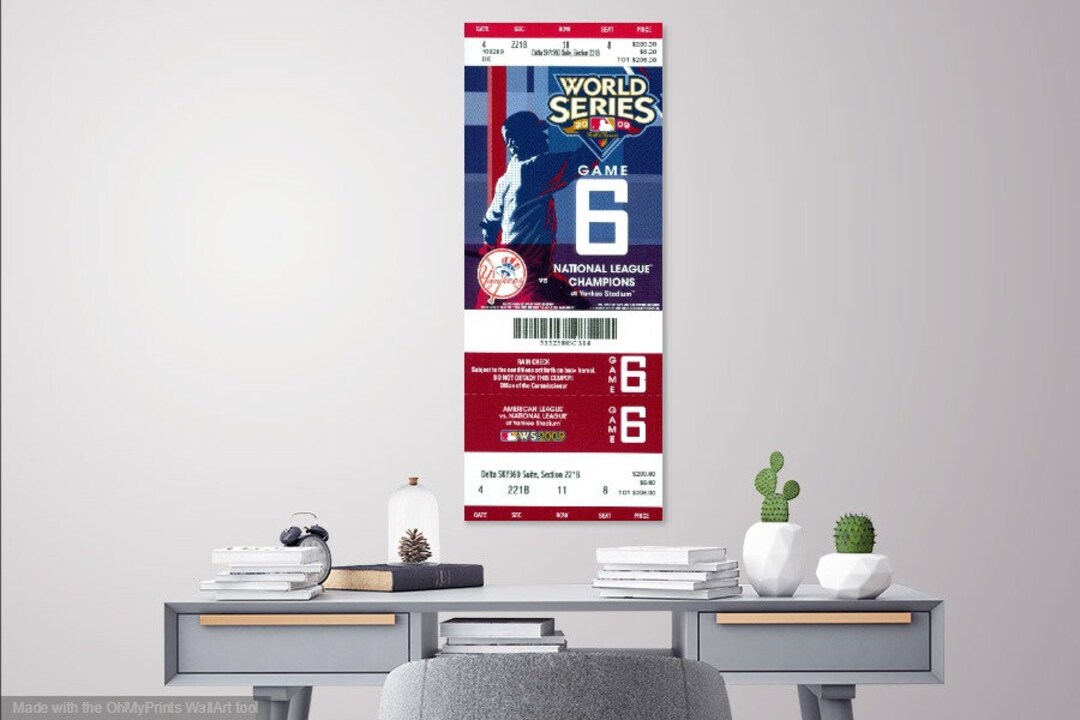NEW YORK YANKEES 2009 Print / Game Ticket Vintage Baseball Poster ...