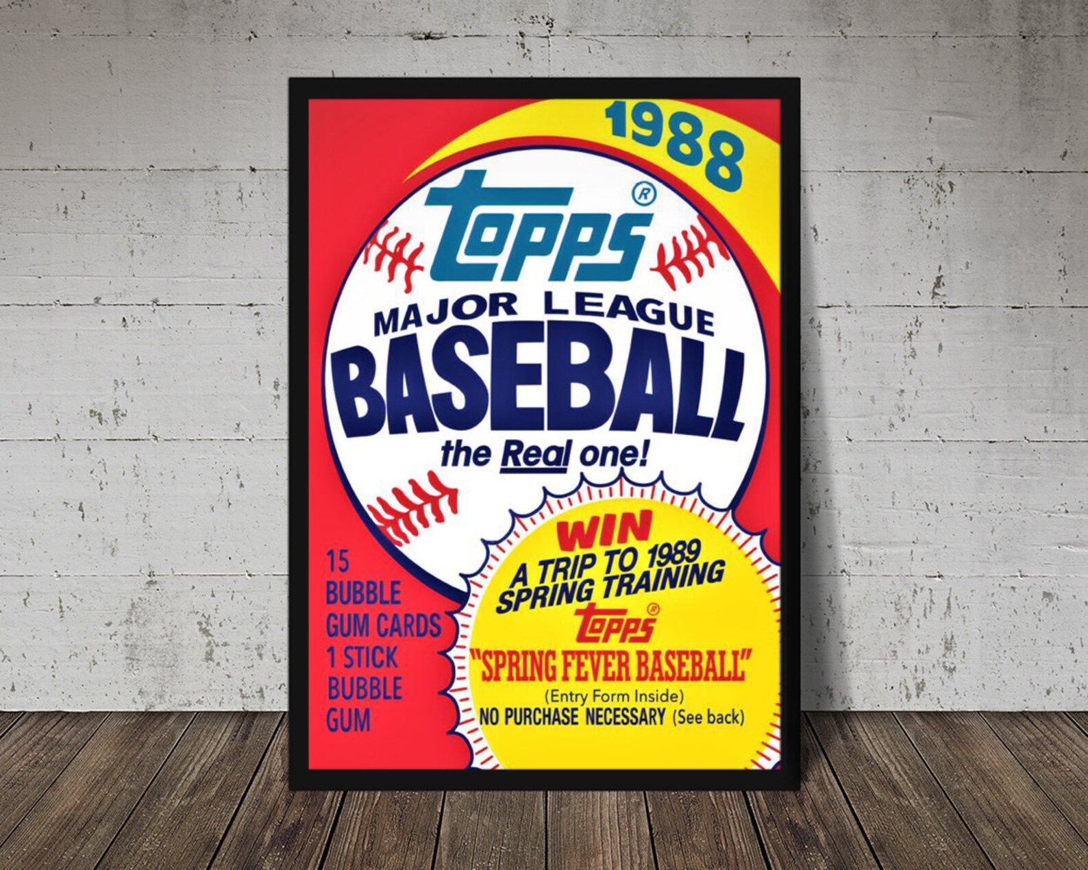 1988 TOPPS BASEBALL CARDS Print Vintage Baseball Poster | Etsy