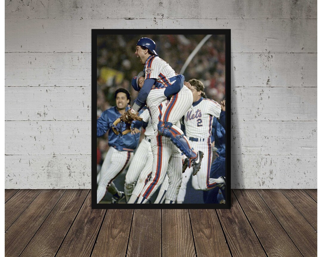 1986 NEW YORK METS Print Vintage Baseball Poster, Retro Baseball Poster ...