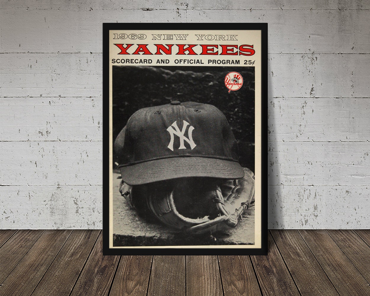 1969 NEW YORK YANKEES Print Vintage Baseball Poster Retro - Etsy