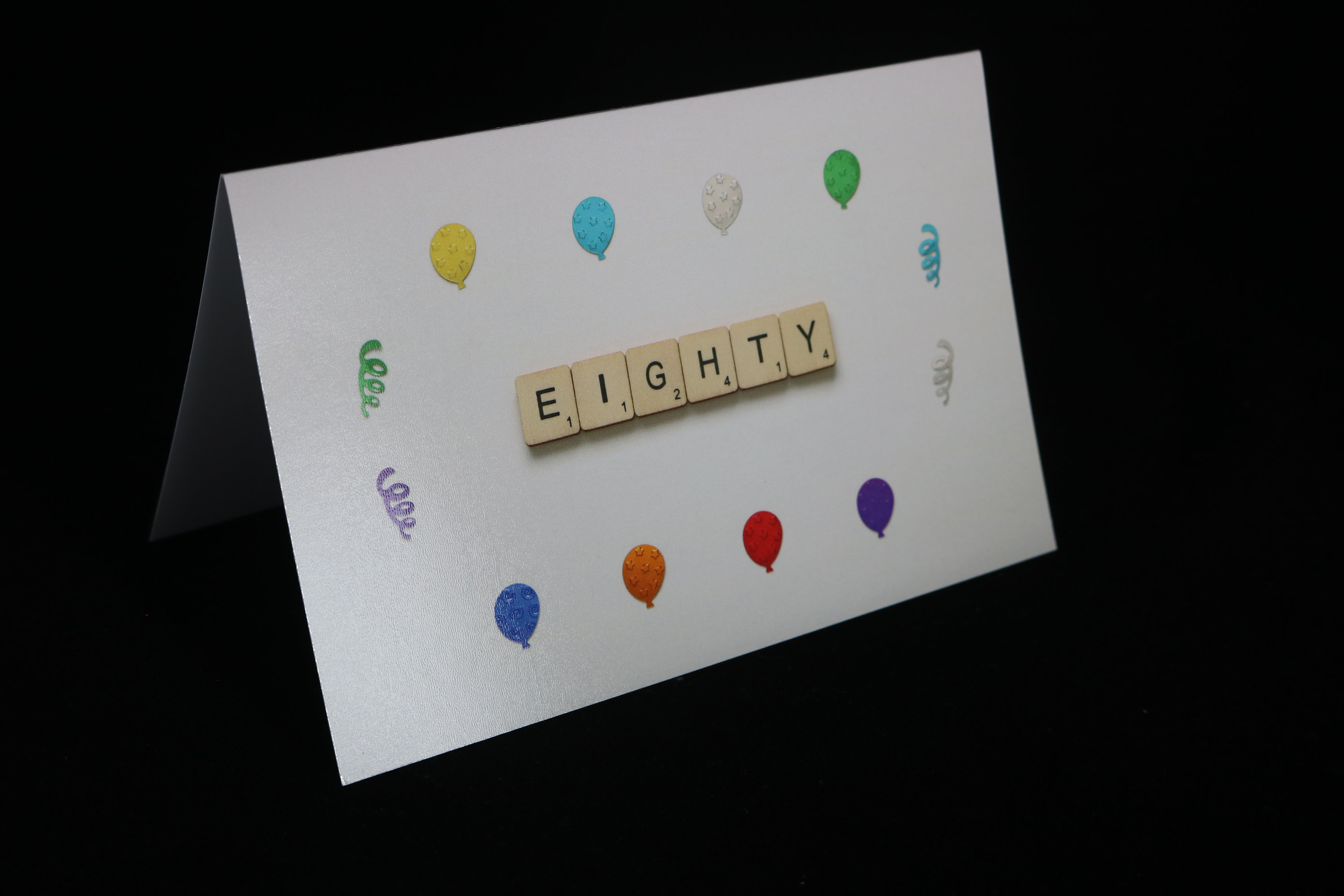 80th Birthday Card, Scrabble Letter Card, Happy Birthday Card ...