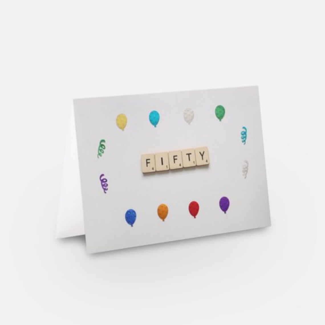 50th Birthday Card, Scrabble Letter Card, Happy Birthday Card ...