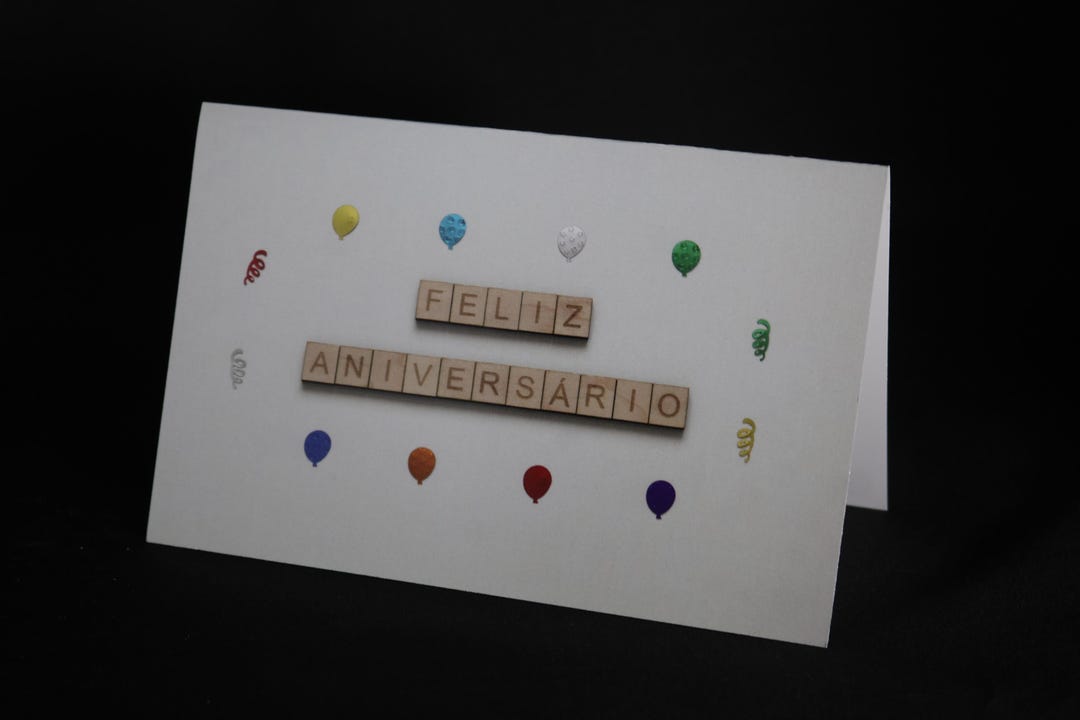 Portuguese Birthday Card, Happy Birthday Card, Feliz Aniversário ...