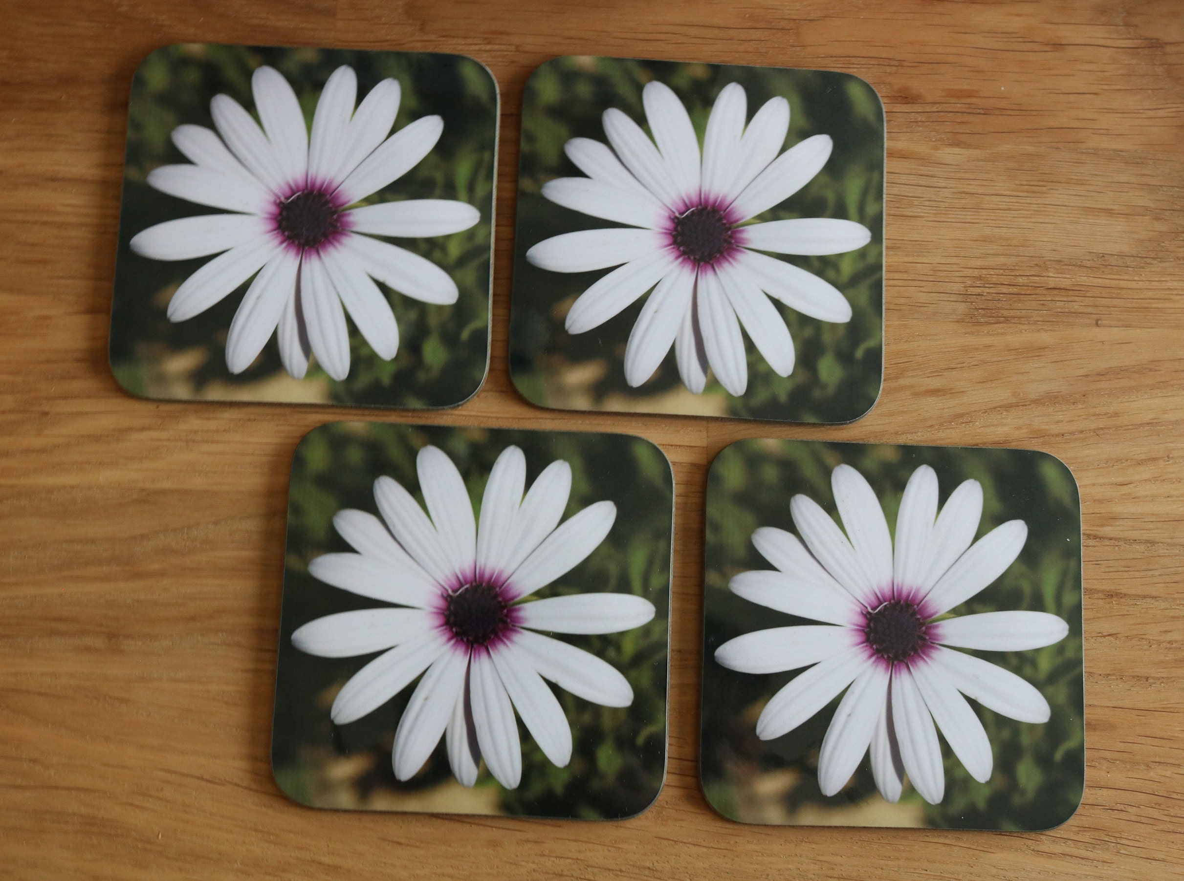 Set of 4 Flower Coasters, Flora Mug Coasters, Pack of 4 Floral ...