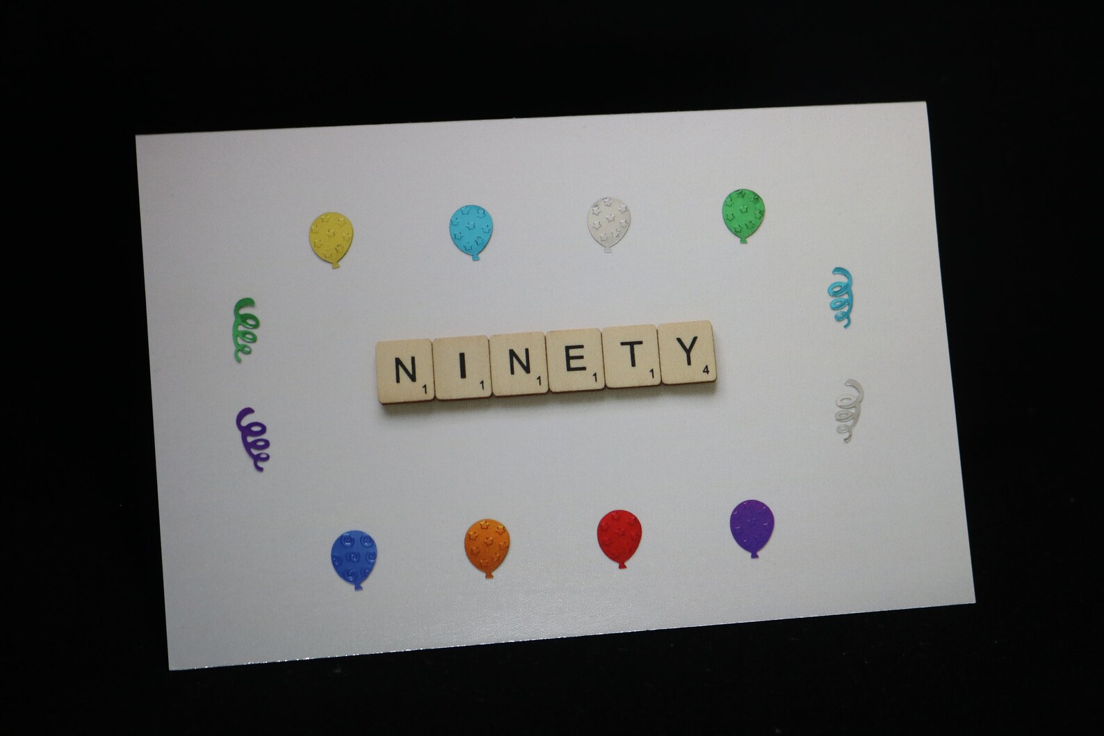 90th Birthday Card, Scrabble Letter Card, Happy Birthday Card ...