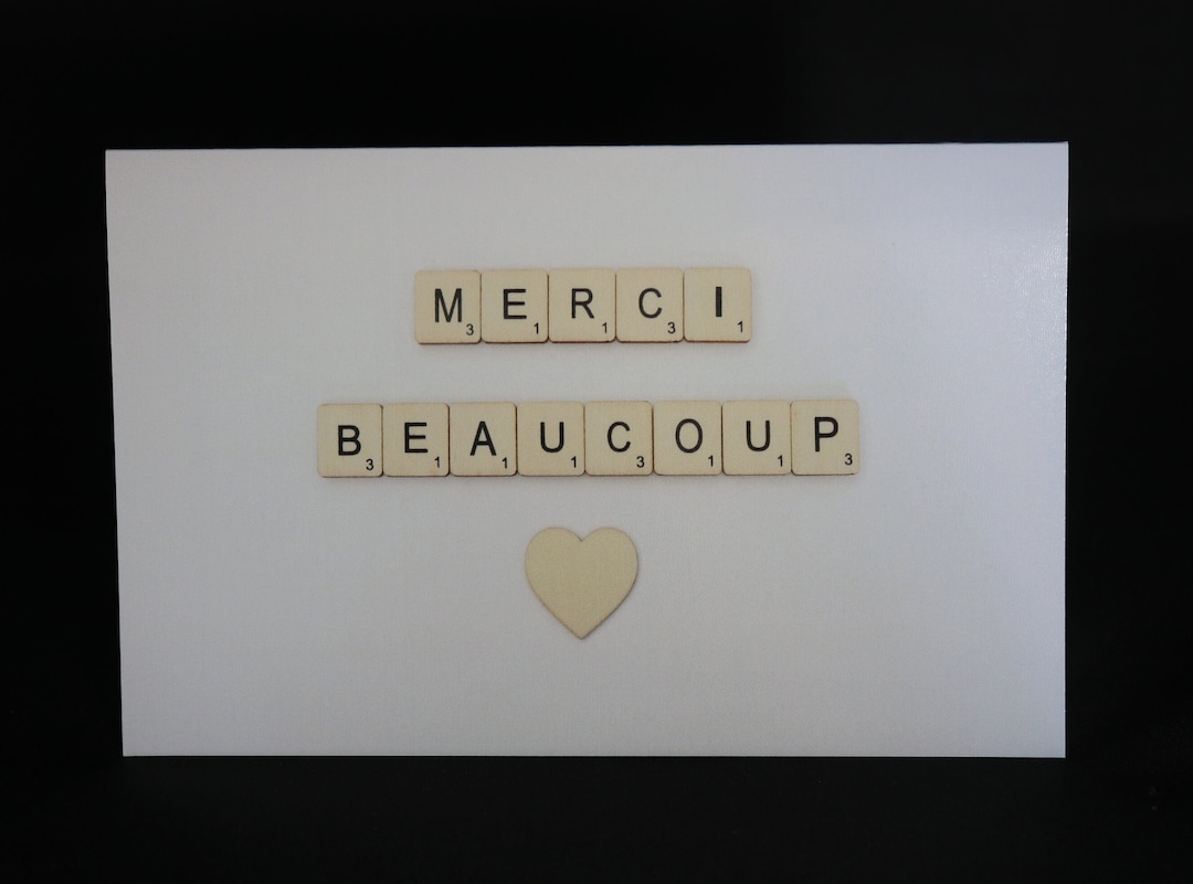Merci Beaucoup Card, Thank You Very Much Card, French Language Card ...