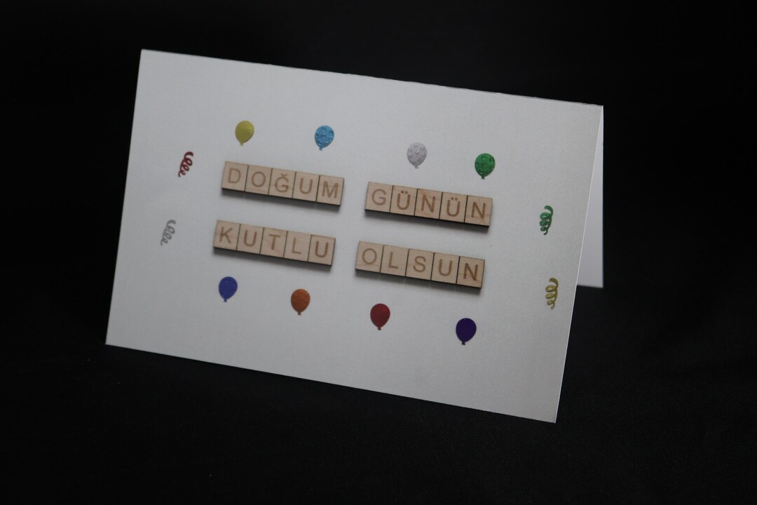Turkish Birthday Card, Happy Birthday Card, Doğum Günün Kutlu Olsun ...