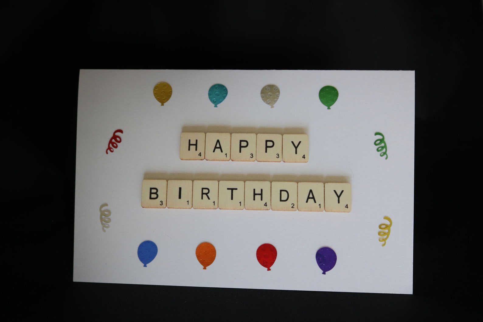Happy Birthday Card, Scrabble Birthday Card, Greetings Card, Card for ...