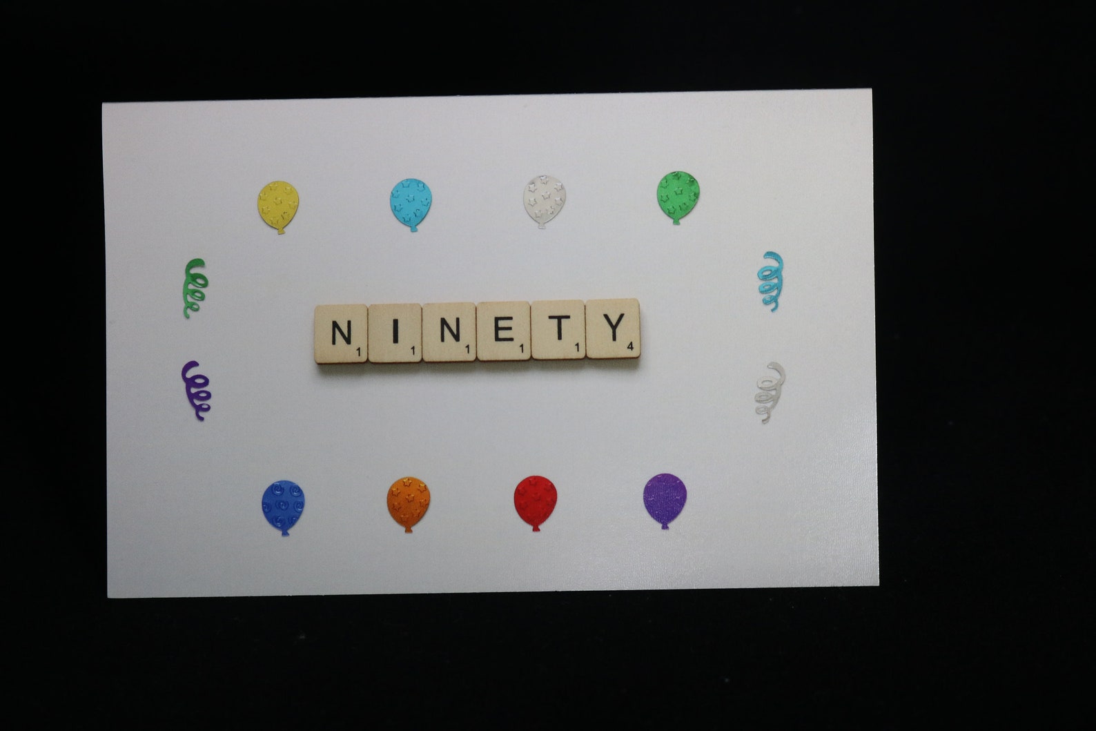 90th Birthday Card, Scrabble Letter Card, Happy Birthday Card ...