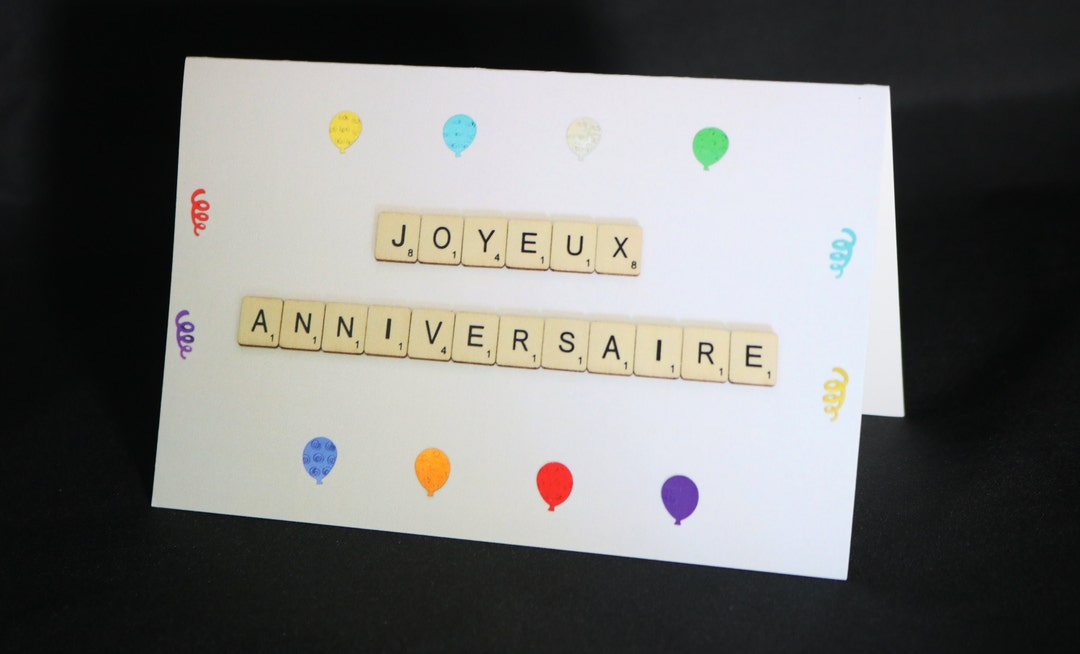 Joyeux Anniversaire Card, French Happy Birthday Card, French Language ...
