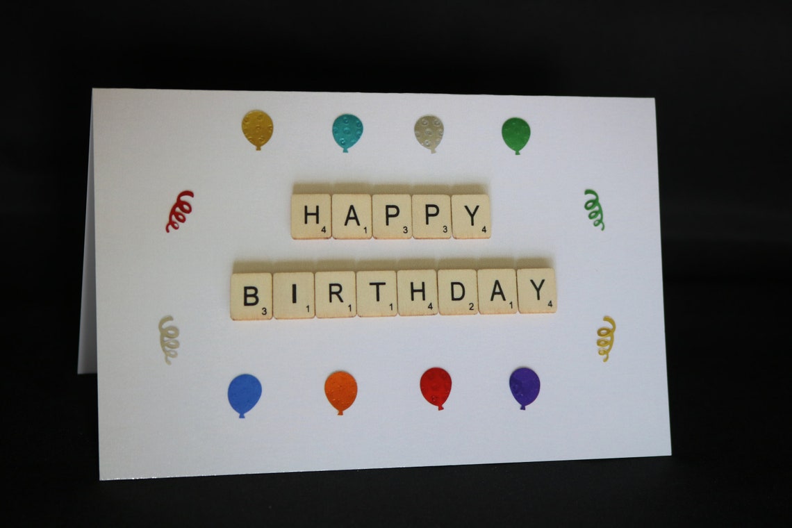 Happy Birthday Card Scrabble Birthday Card Greetings Card - Etsy