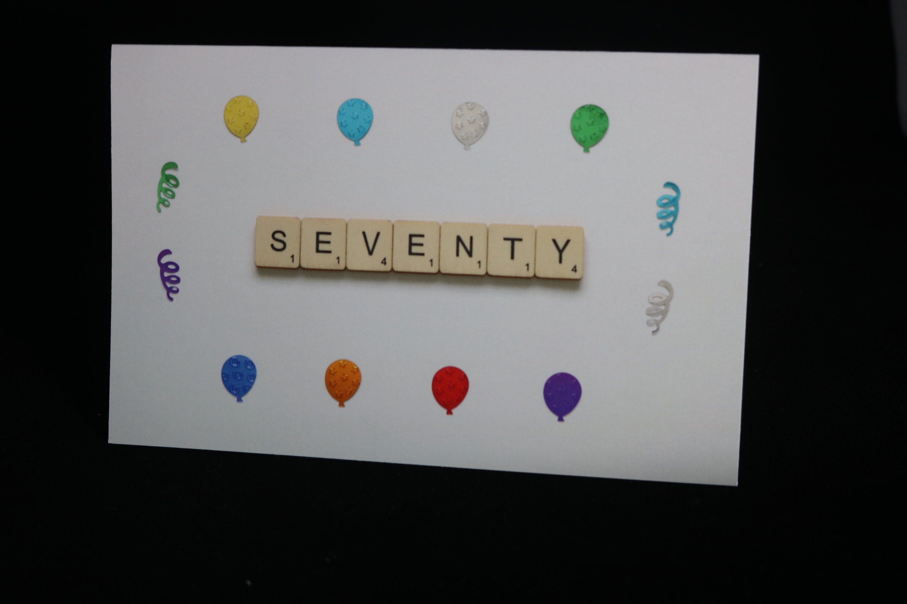 70th Birthday Card, Scrabble Letter Card, Happy Birthday Card ...