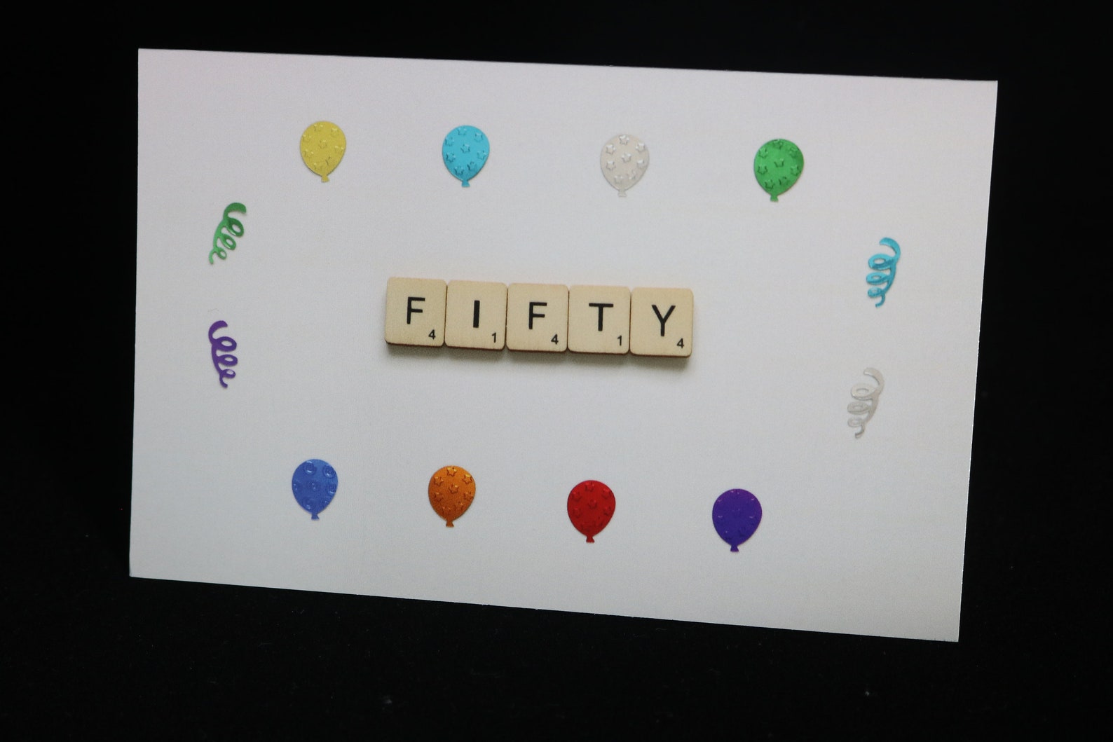 50th Birthday Card, Scrabble Letter Card, Happy Birthday Card ...
