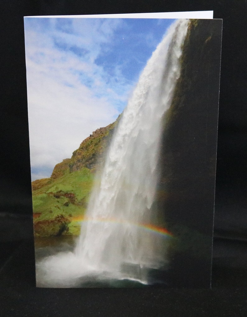 Over the Rainbow Card, Waterfall Photography Birthday Card, Scenery ...