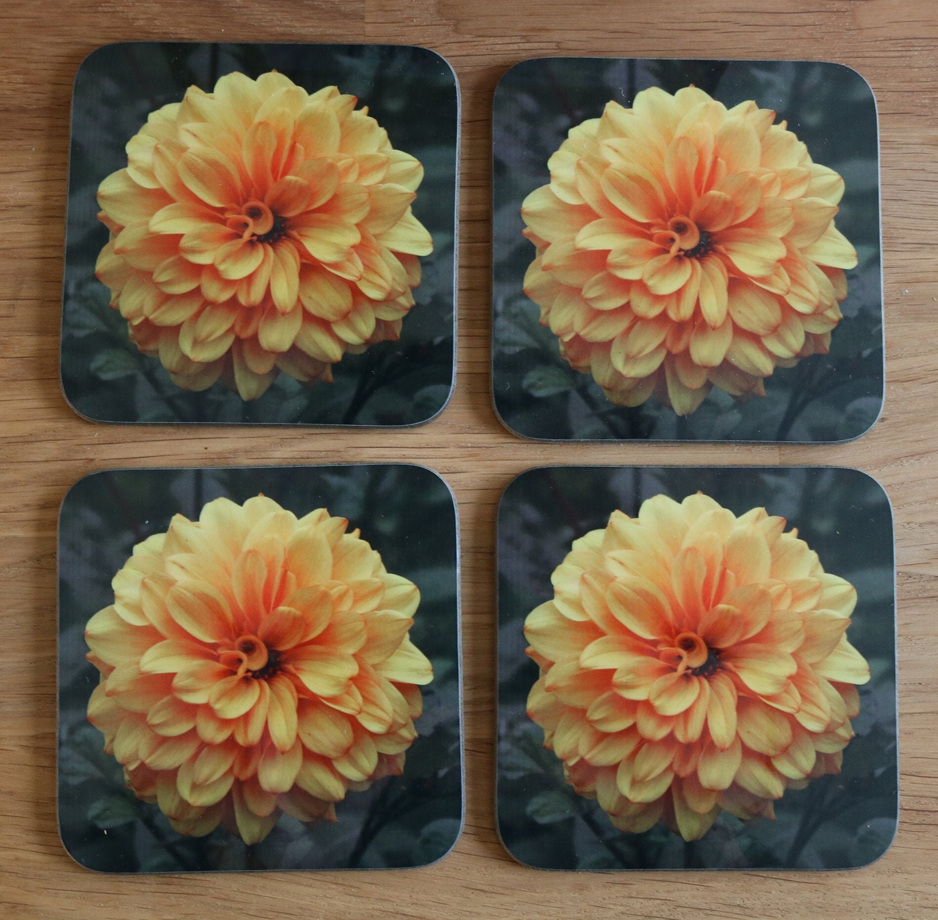 Set of 4 Flower Coasters, Autumn Blossom, Flora Mug Coasters, Pack of 4 ...
