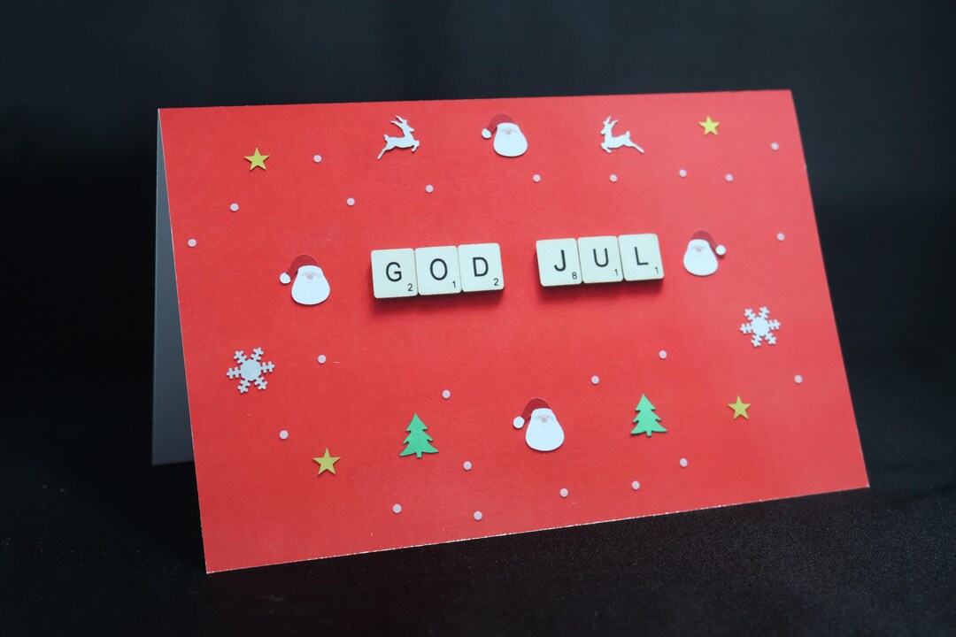 Norwegian, Swedish Christmas Card, God Jul, Merry Christmas Card ...