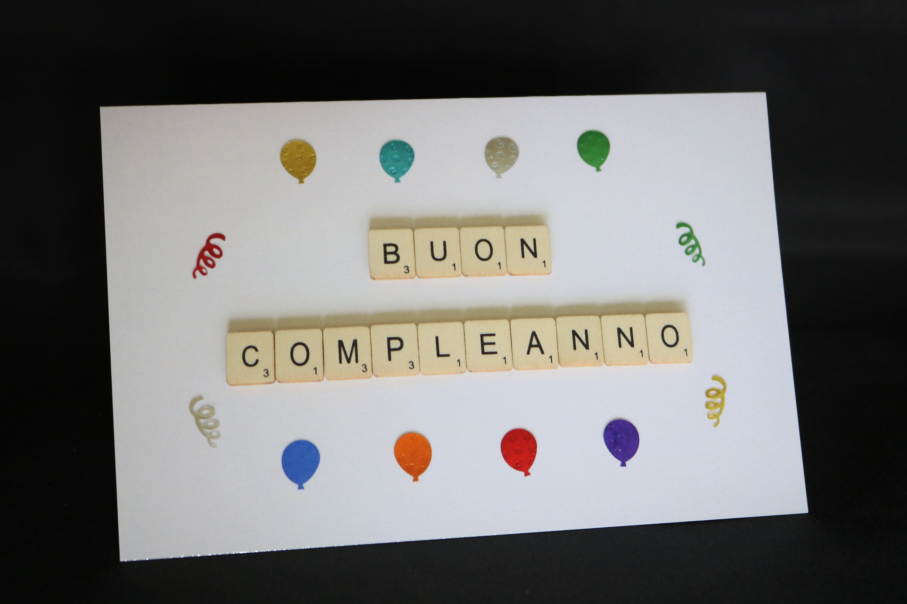 Buon Compleanno, Italian Birthday Card, Italian Language Card, Scrabble ...