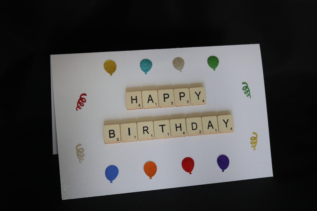 Happy Birthday Card Scrabble Birthday Card Greetings Card - Etsy