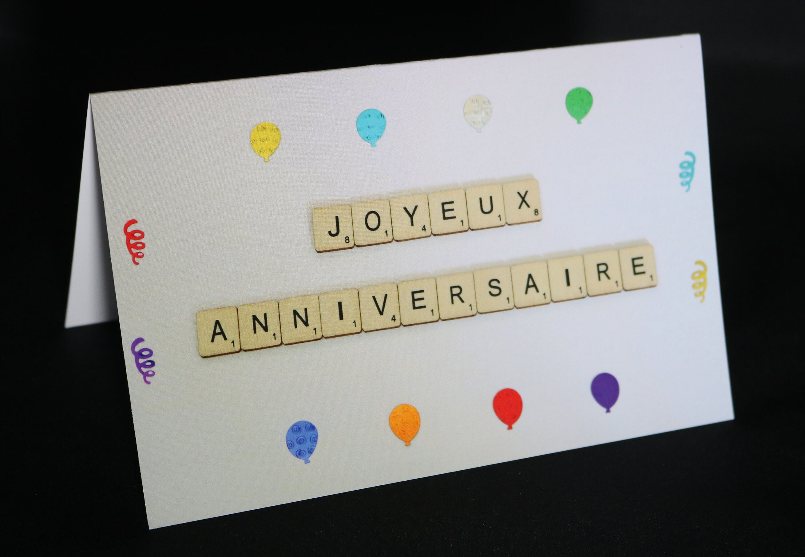 Joyeux Anniversaire Card, French Happy Birthday Card, French Language ...