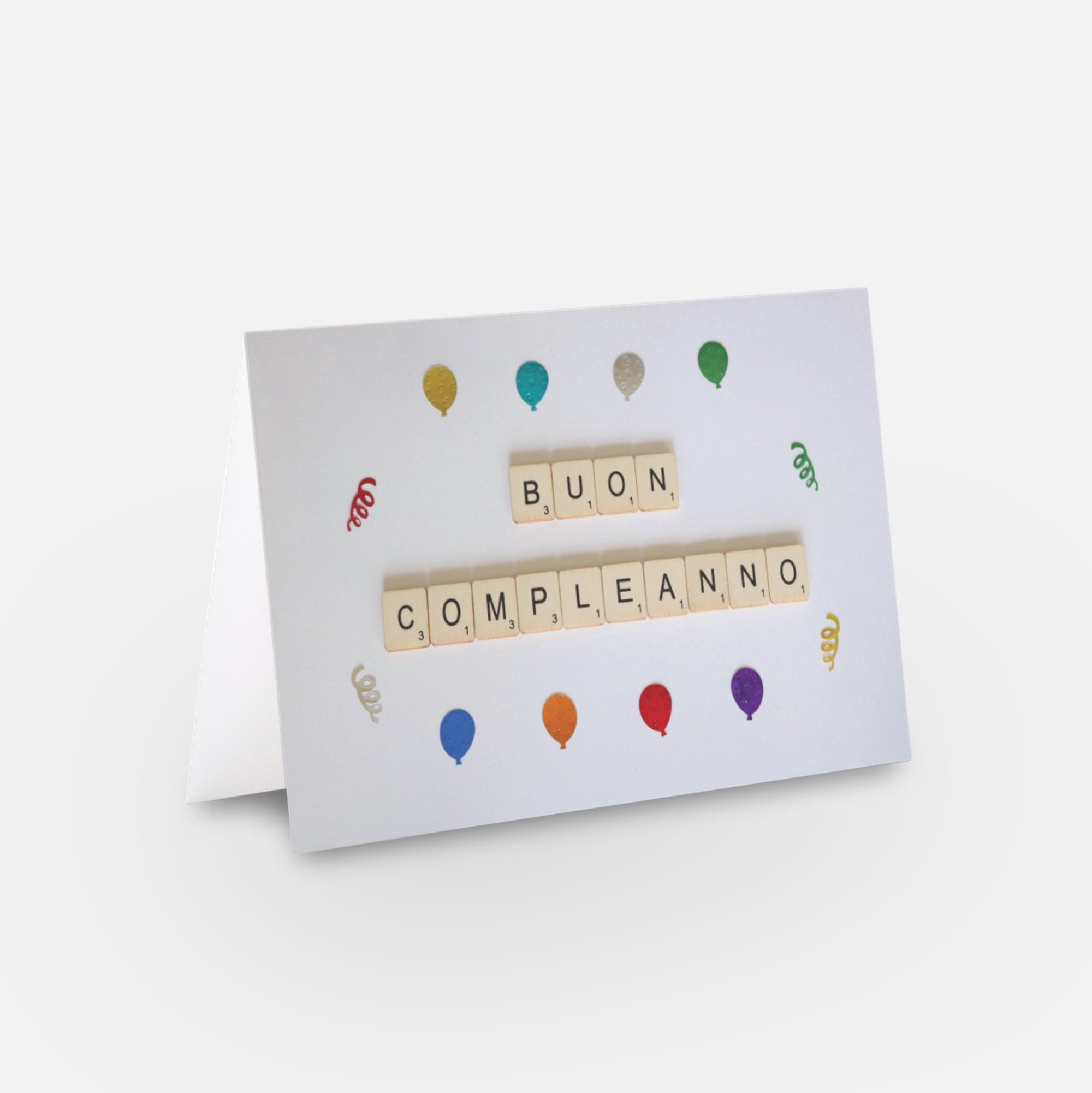 Buon Compleanno, Italian Birthday Card, Italian Language Card, Scrabble ...