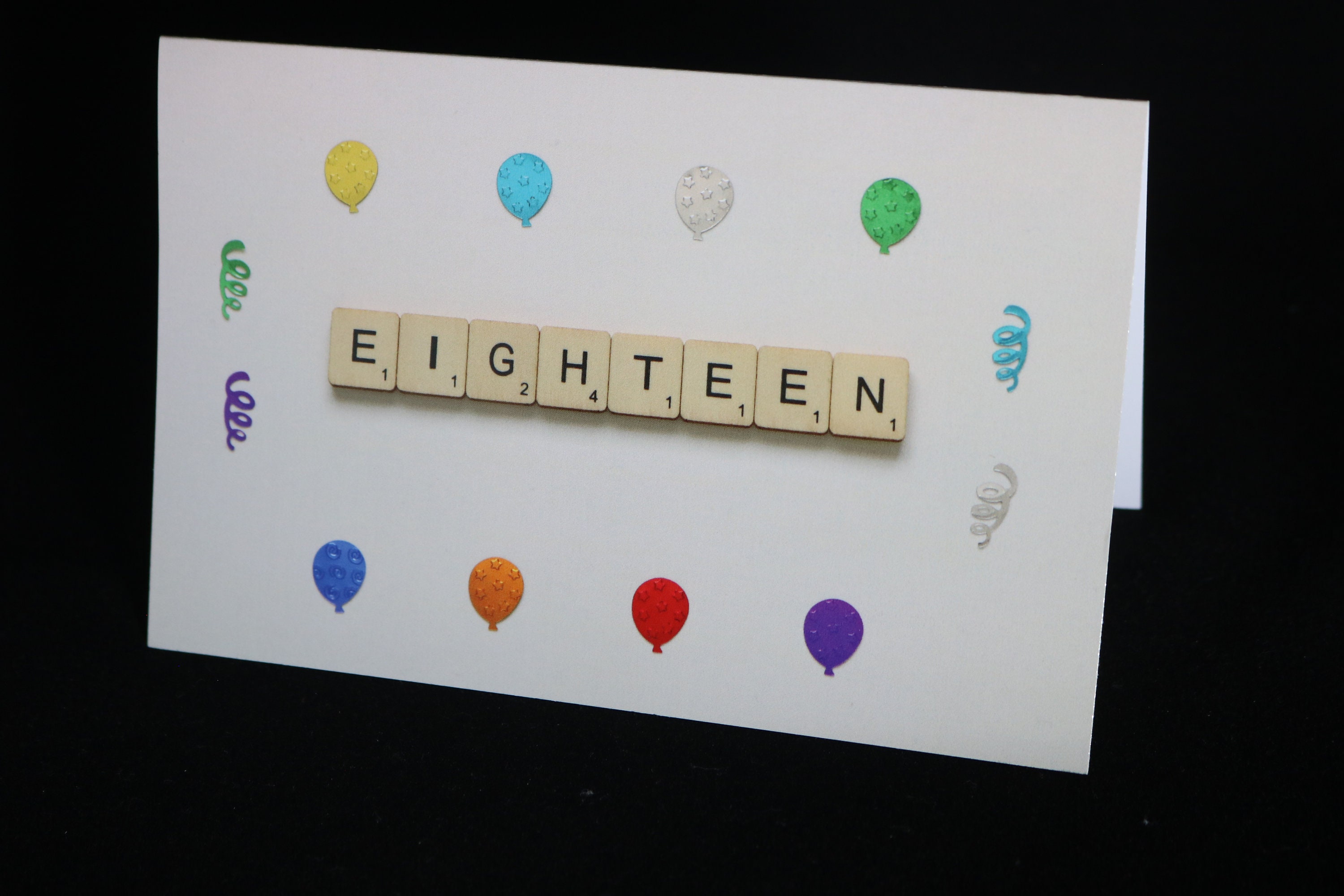 18th Birthday Card, Scrabble Letter Card, Happy Birthday Card ...