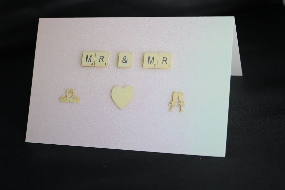 Mr and Mr Card Same Sex Wedding Card Scrabble Letter Card - Etsy