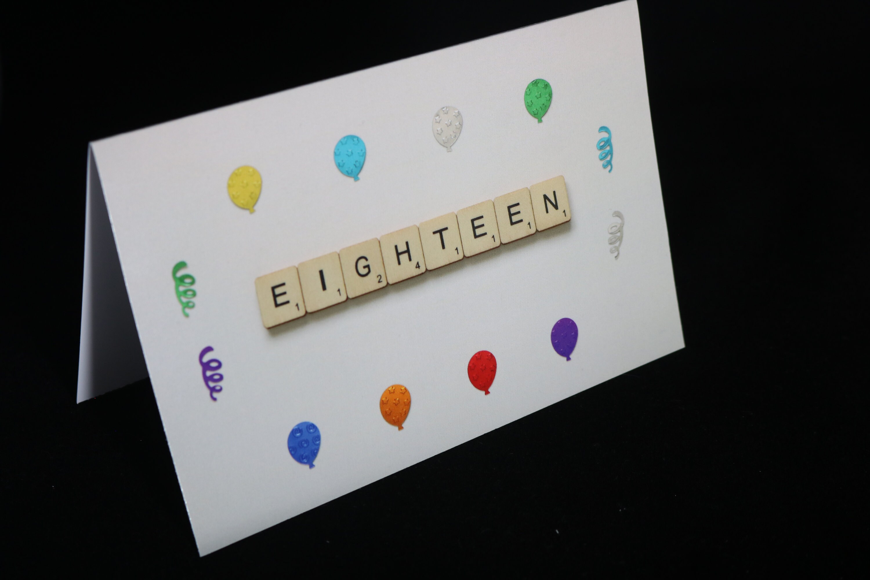 18th Birthday Card, Scrabble Letter Card, Happy Birthday Card ...
