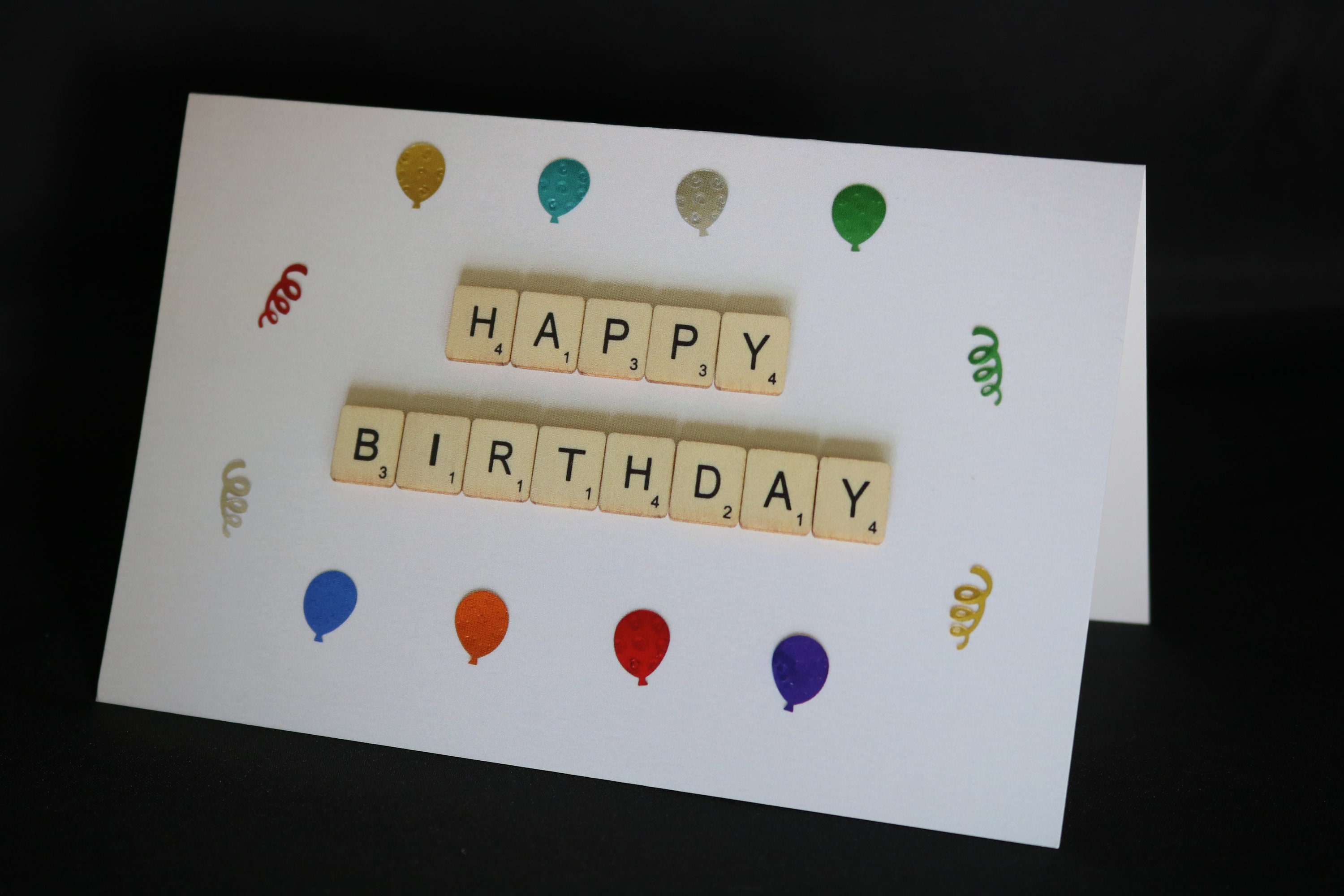 Happy Birthday Card, Scrabble Birthday Card, Greetings Card, Card for ...
