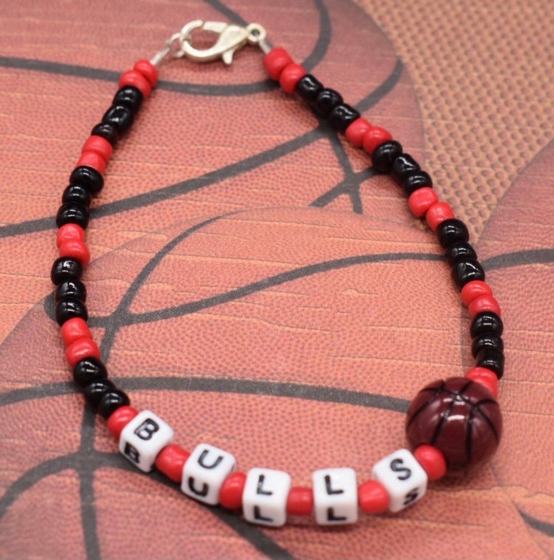 Chicago Bulls Bracelet Bulls Sports Bracelet Beaded | Etsy