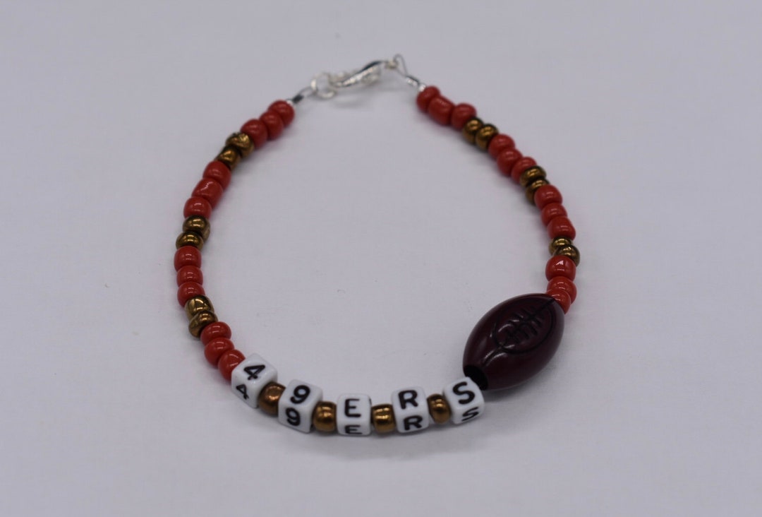 49ers Bracelet, San Francisco 49ers Bracelet, Sports Bracelets, Bead ...