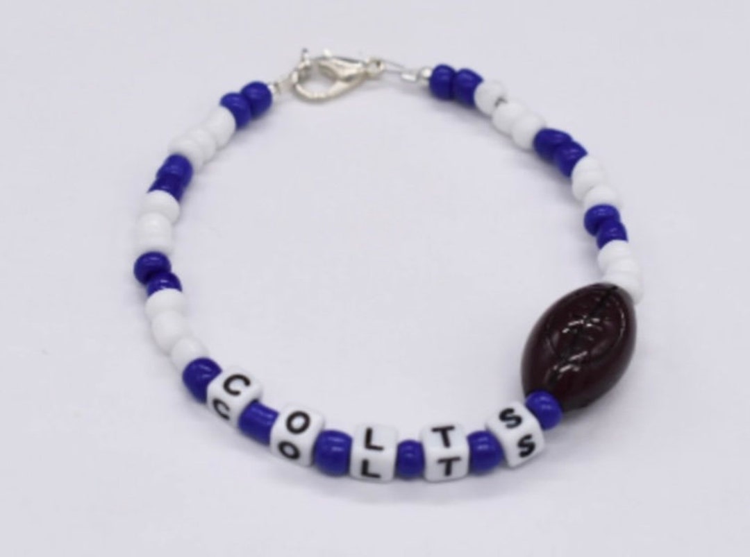Colts Bracelet, Indianapolis Colts Bracelet, Football Bracelet, Beaded ...