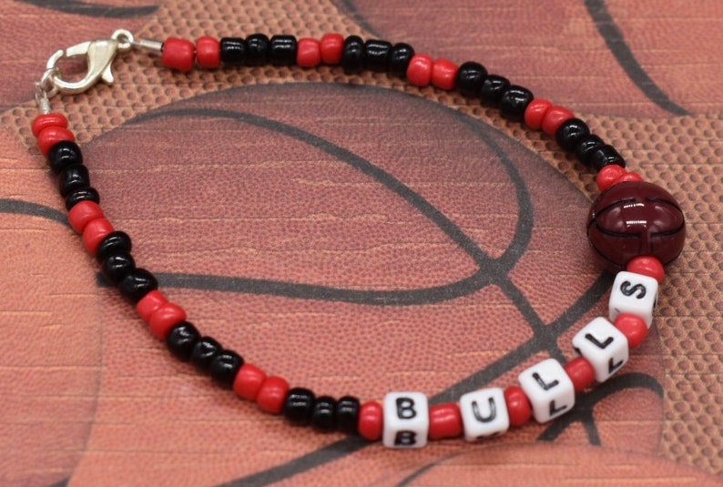 Chicago Bulls Bracelet Bulls Sports Bracelet Beaded | Etsy