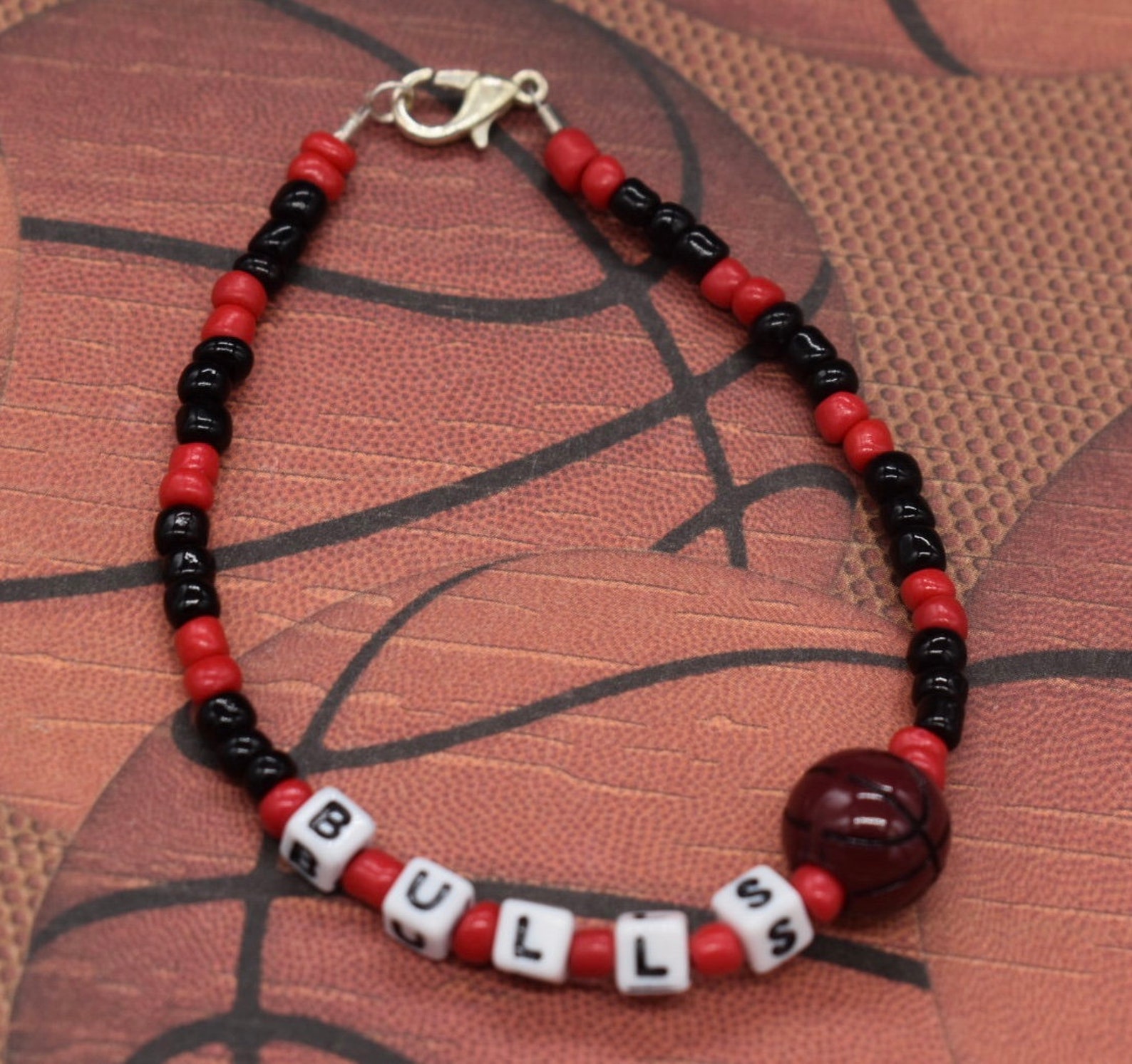 Chicago Bulls Bracelet Bulls Sports Bracelet Beaded | Etsy