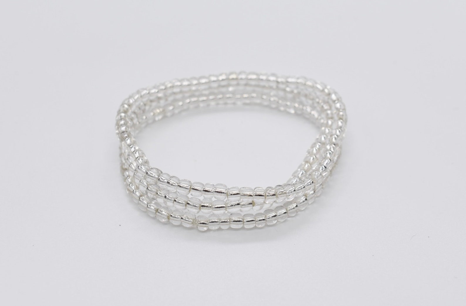 Stretch Bracelet Stackable Bracelet, Seed Bead Bracelet, Clear Bracelet ...