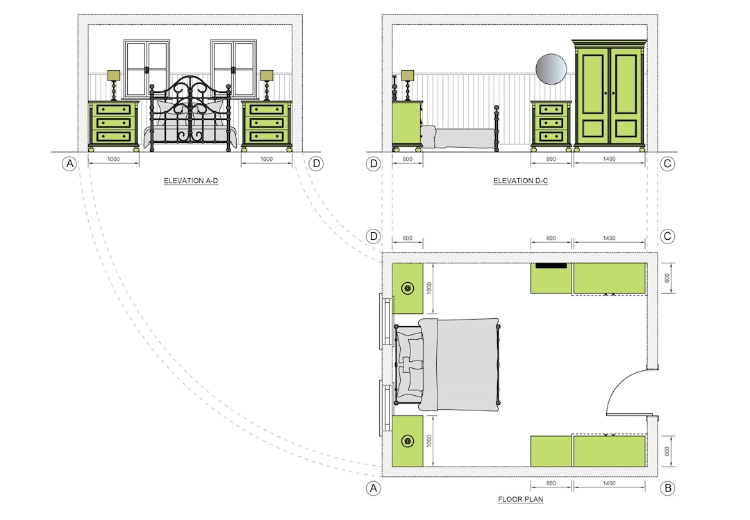 Interior Design Architecture Autocad Smart Blocks, Farmhouse Modern ...