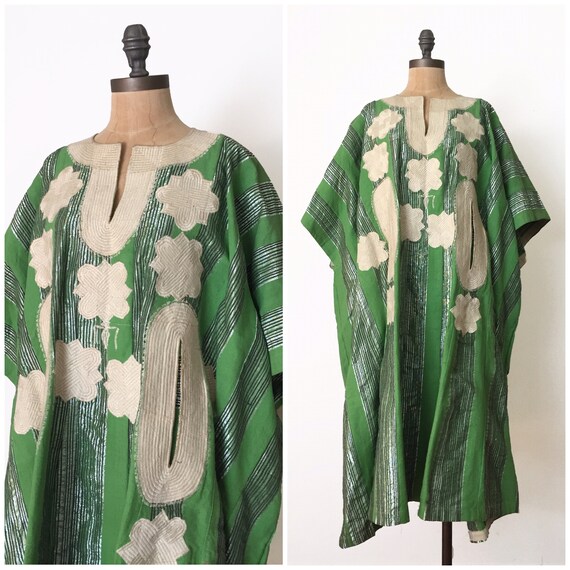 Vintage Traditional African Embroidered Cotton Grand … - Gem