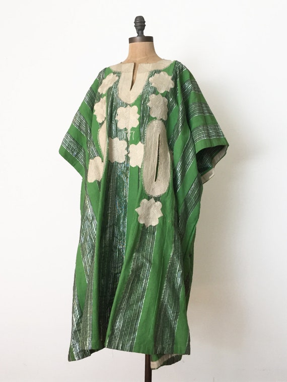 Vintage Traditional African Embroidered Cotton Grand … - Gem