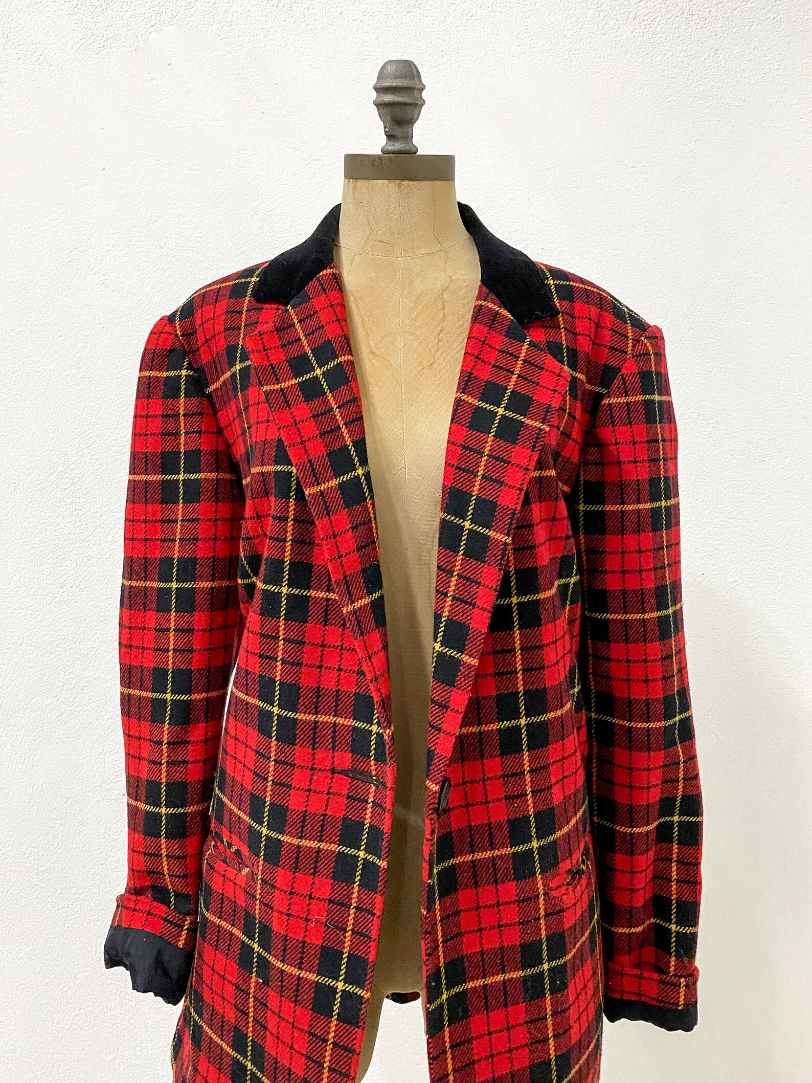 Vintage 80s Blazer, Vintage Plaid Blazer, Vintage Red Blazer, Vintage ...