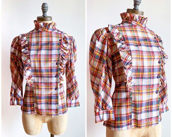 70s Ruffle Blouse | Etsy