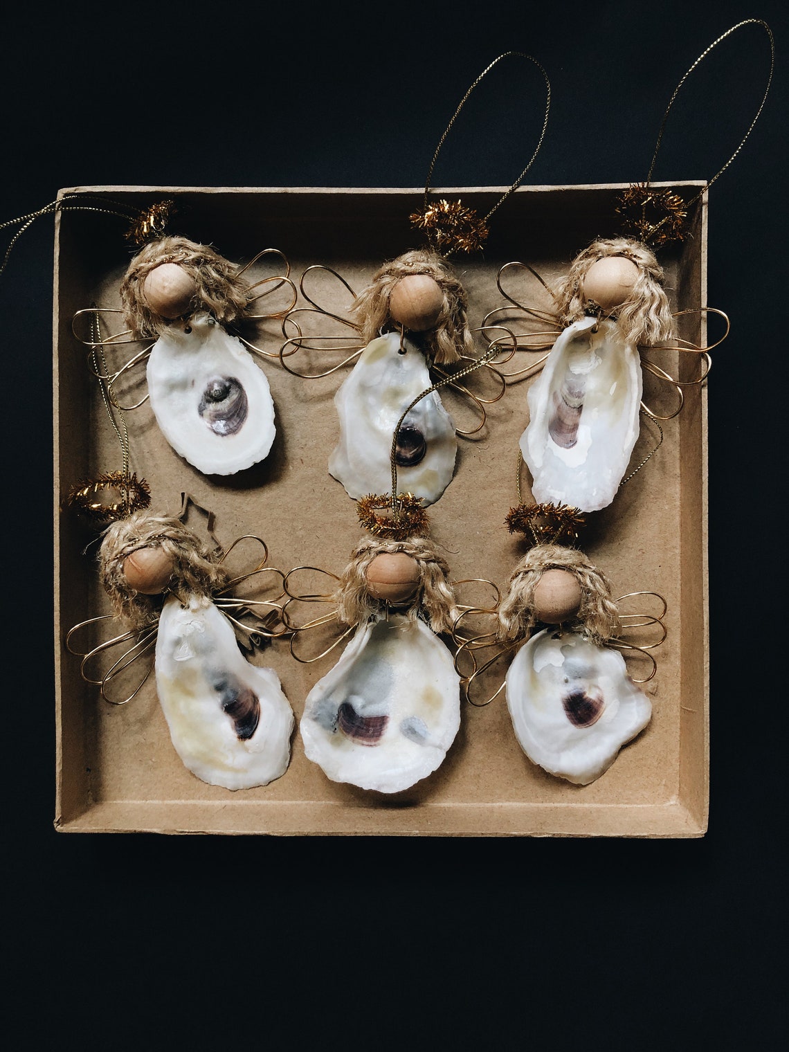 Oyster Shell Angel Ornament Louisiana Minimalist Decoration - Etsy