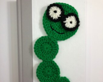 Crocheted Bookworm Bookmark - Etsy