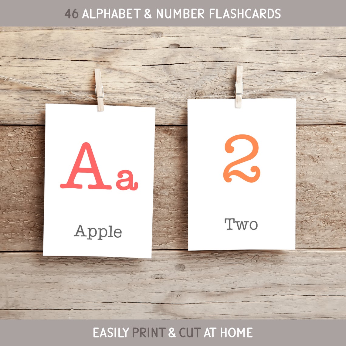 Number & Alphabet Flashcards Printable, A-Z Flashcard for Kids, ABC ...
